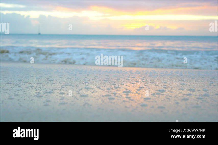 Amazing beautiful sunset on an exotic caribbean beach Stock Video ...