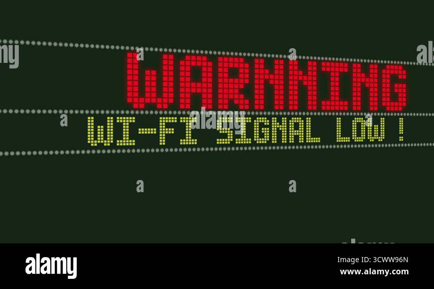 Wi-Fi Signal Low, Warnning Screen Text, System Notification ,System ...