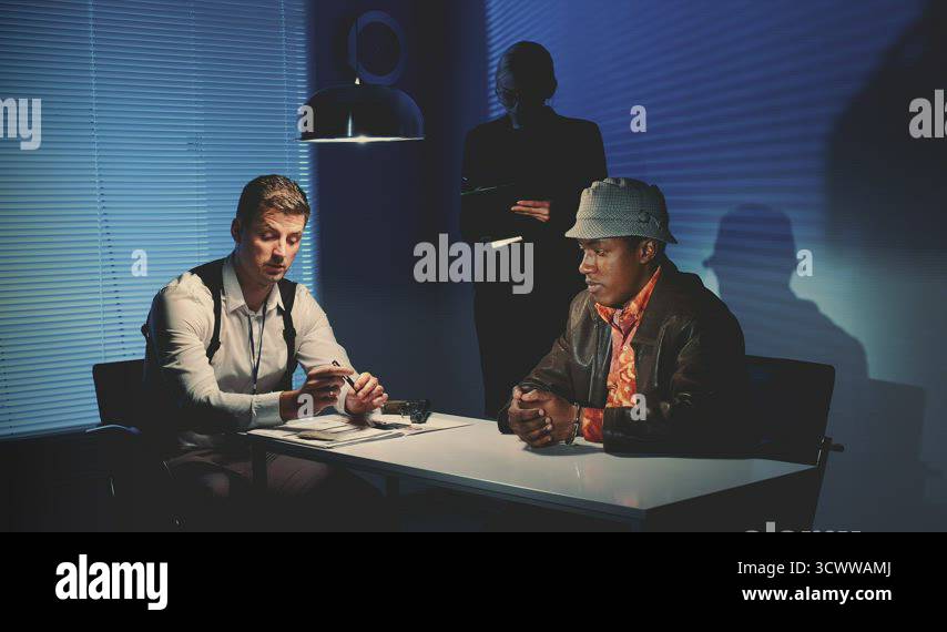 African suspect trying to shoot police detectives in interrogation room ...