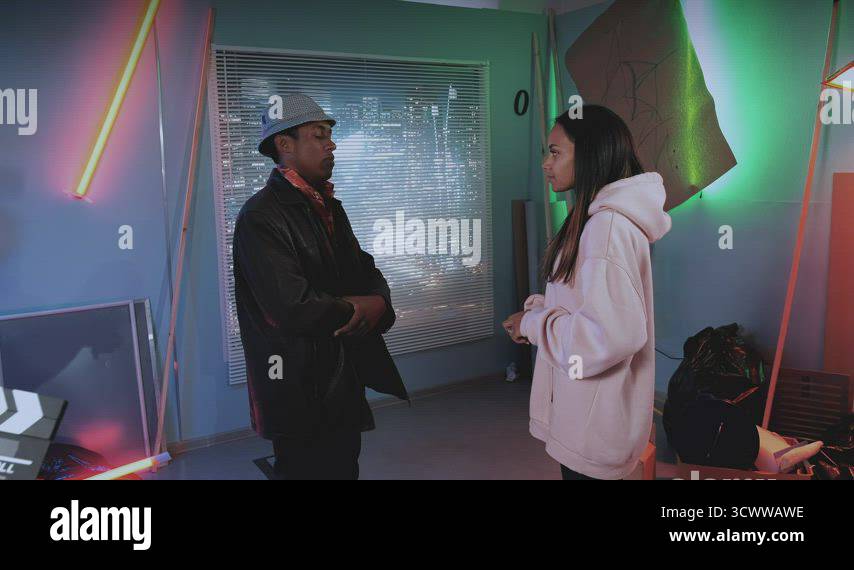 Multiracial actors burst in the laugh during the movie shooting scene ...