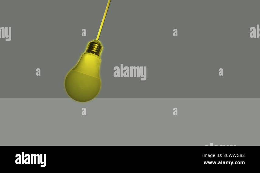 Animation Of Hanging Swaying Light Bulb with text everything begins ...