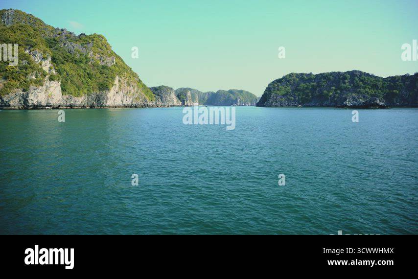 Beautiful Scenic View In Lagoon Halong Bay, Cat Ba Island Vietnam Stock ...