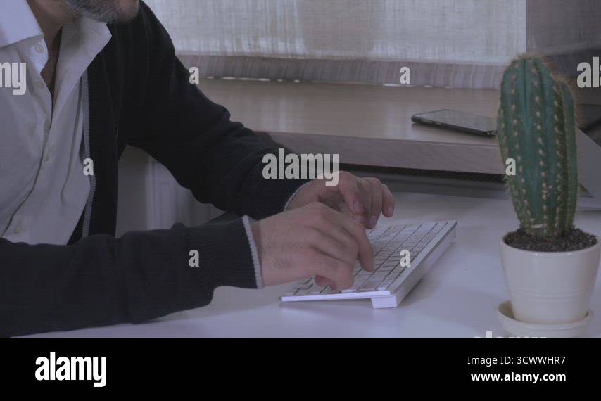 male without face works on computer Stock Video Footage - Alamy
