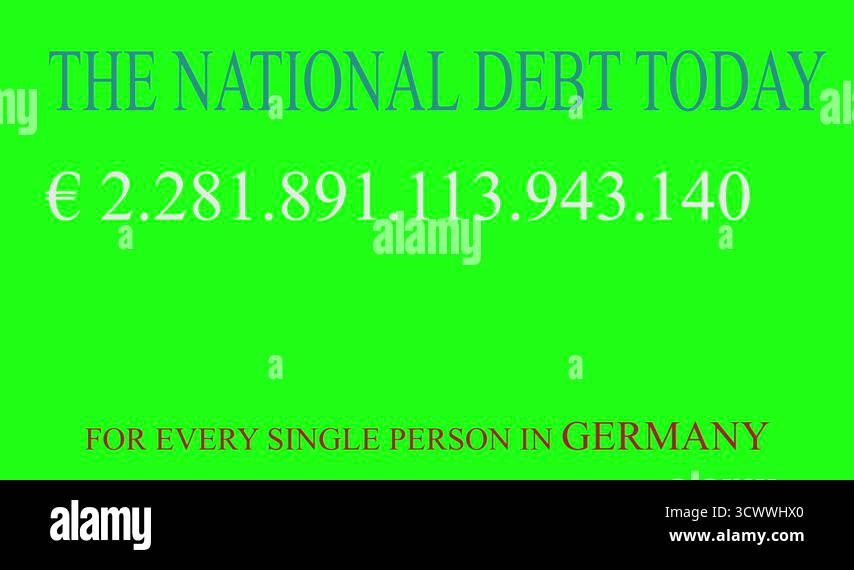 National Debt Live Clock Counter for Germany on green screen Stock ...