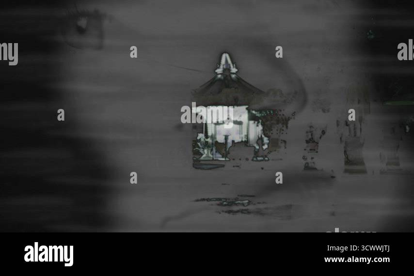 Concept Of Horror.Scary Close Up Face Of Woman and Flashing Lights Of ...