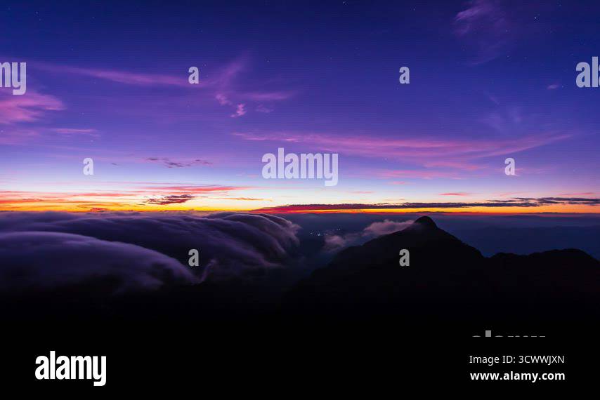 Night Scene Mist Floating Over Mountains Of Doi Luang Chiang Dao ...
