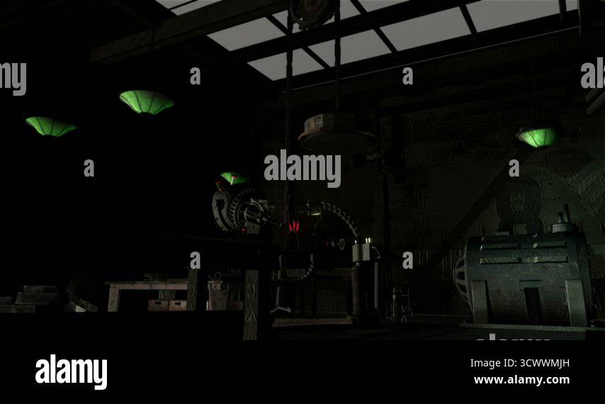 spooky and scary with low light dirty interior - Horror scene animation ...