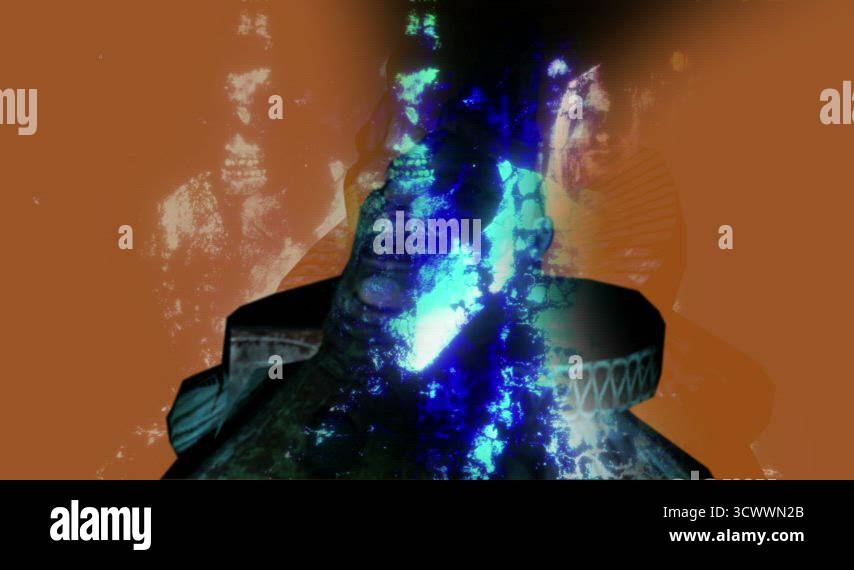 Horror Zombie with Effects, mixed media of two CG animation Stock Video ...