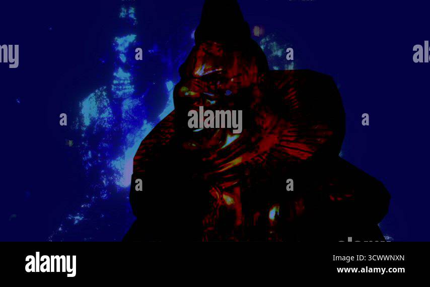 Horror Zombie with Effects, mixed media of two CG animation Stock Video ...