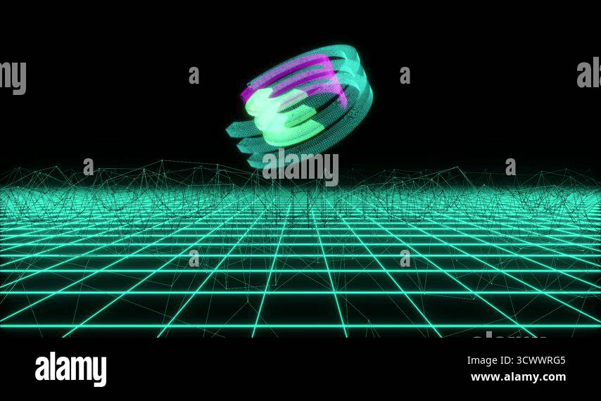 Holographic Tron Grid Floor Motion Graphic Element Stock Video Footage ...
