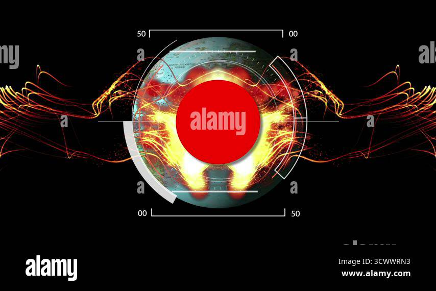 animation of Burning earth Planet and HUD Element in Hologram Style ...