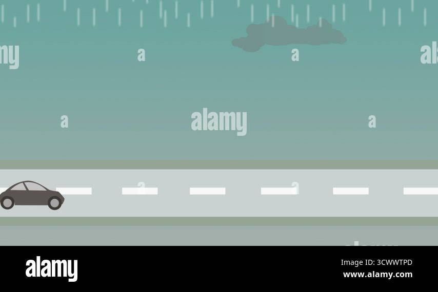 animation - cartoon . The city during the rainy day Stock Video Footage ...