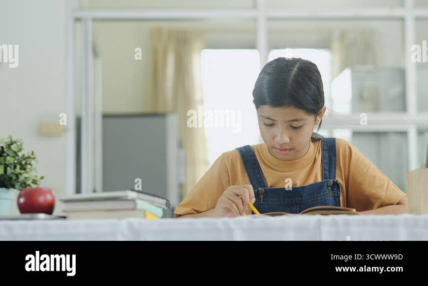Girl doing homework home table Stock Videos & Footage - HD and 4K Video ...