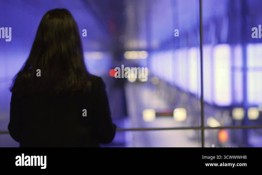Video of woman girl waiting for the subway with people walking and ...
