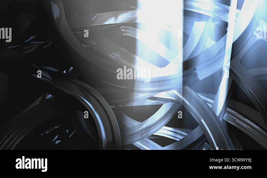 Abstract animation, metal wires, lights and particles Stock Video ...
