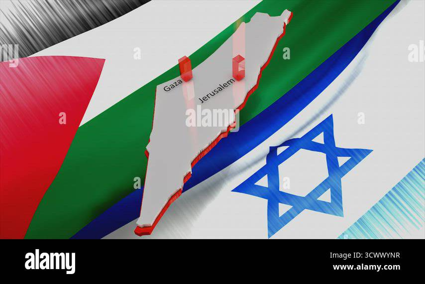 Palestine Israel conflict concept animation Stock Video Footage - Alamy