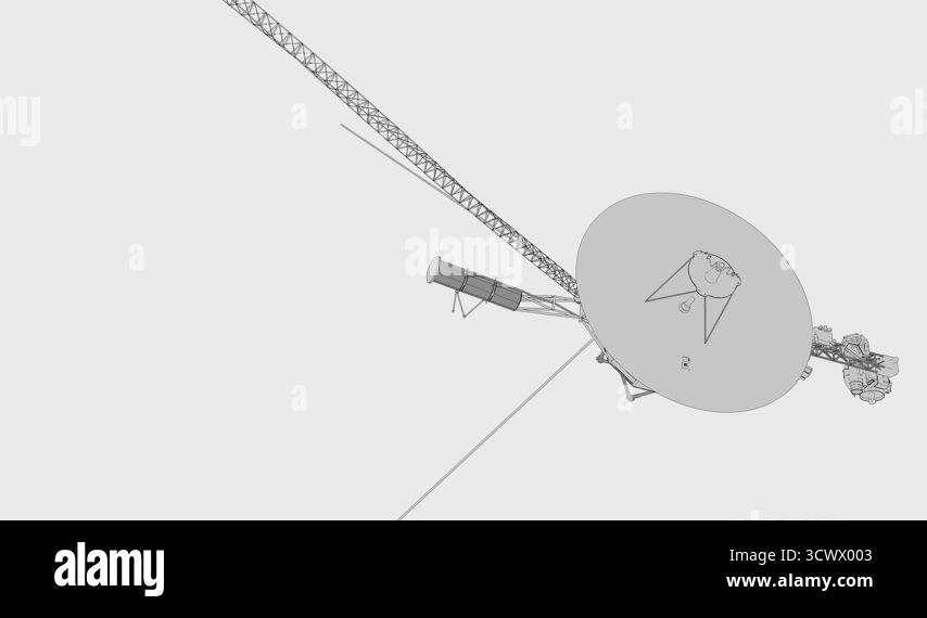 Voyager space probe, technical lines drawing, space Stock Video Footage ...