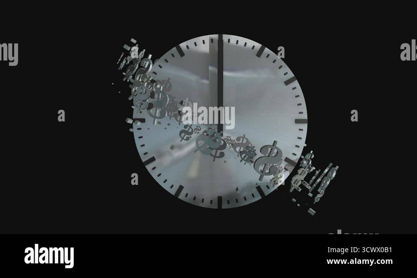 Time and money concept animation, clock, ticking, running Stock Video ...