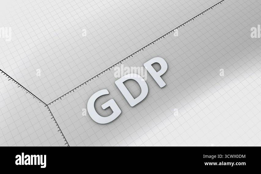 Growing chart graphic animation, rising GDP(Gross Domestic Product ...
