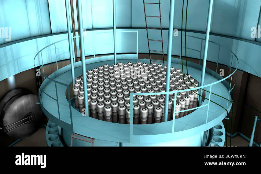 Artist rendering, Nuclear reactor interior view, reactor, power Stock ...