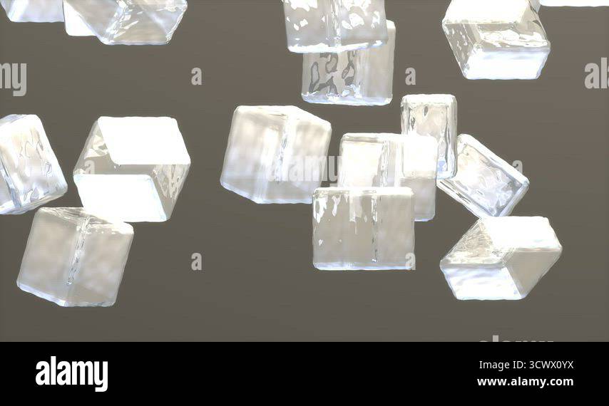 Ice cubes drop animationm, freshness, glass, liquid Stock Video Footage ...