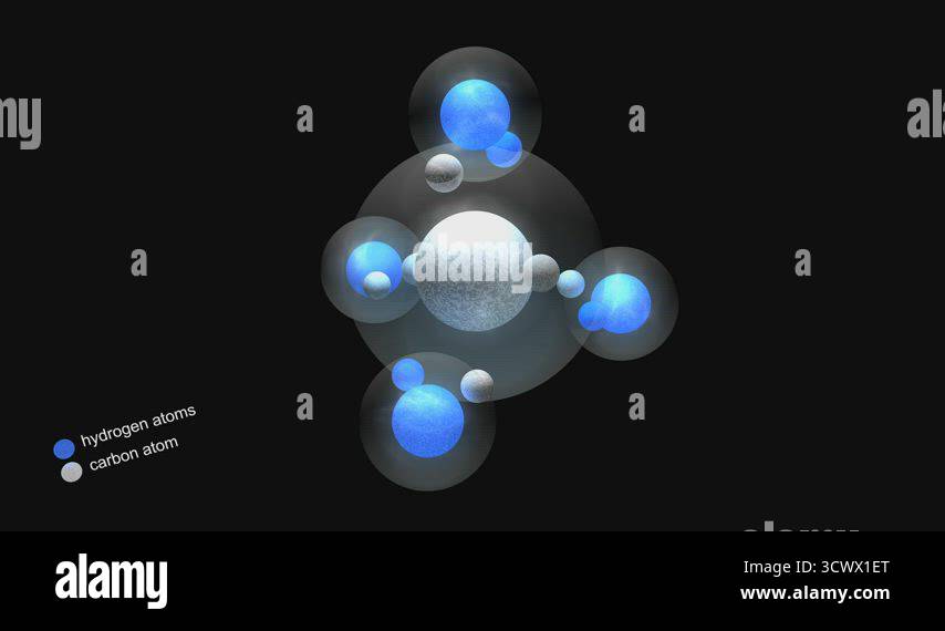 Artist render Methane molecule, structure, science Stock Video Footage ...
