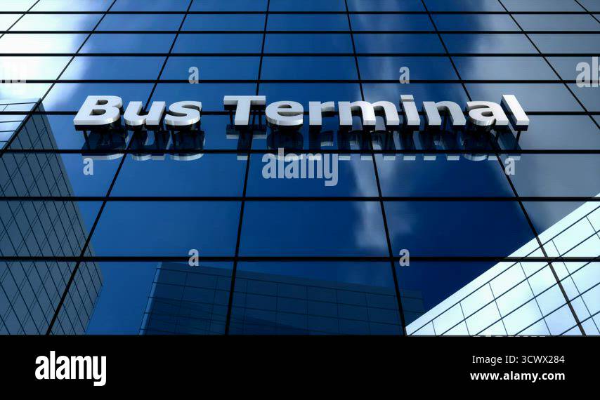 Bus terminal blue sky time-lapse Stock Video Footage - Alamy