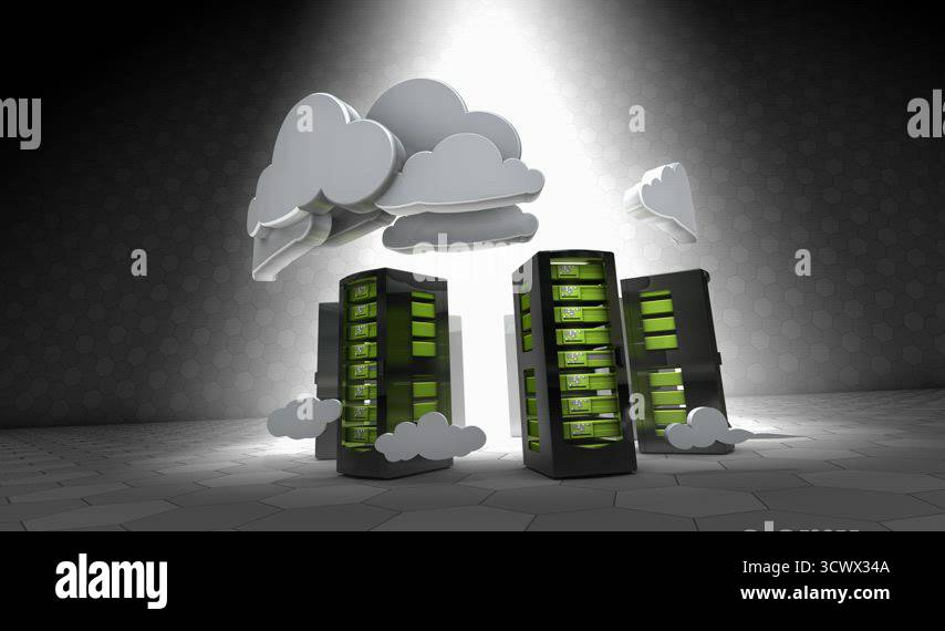 Concept animation cloud computing, server racks technology Stock Video ...