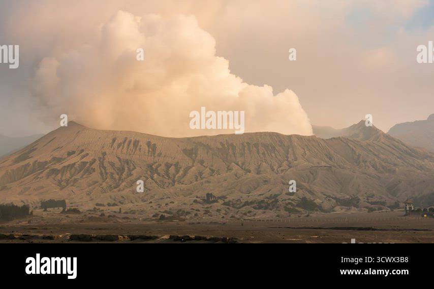 Bromo Volcano Landmark Nature Place Of Indonesia 4K Time Lapse (zoom ...