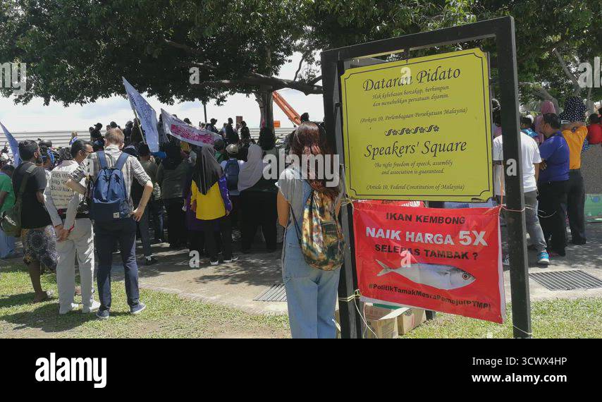 Fishermen protest land reclamation of South Penang Island Stock Video ...