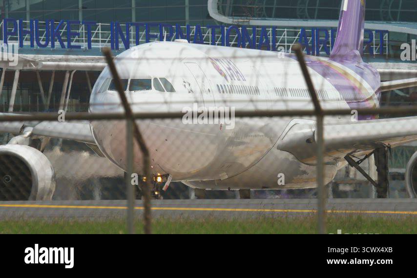 Airplane turn runway before departure Stock Video Footage - Alamy