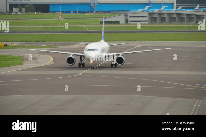 Airbus A320 taxiing after landing Stock Video Footage - Alamy