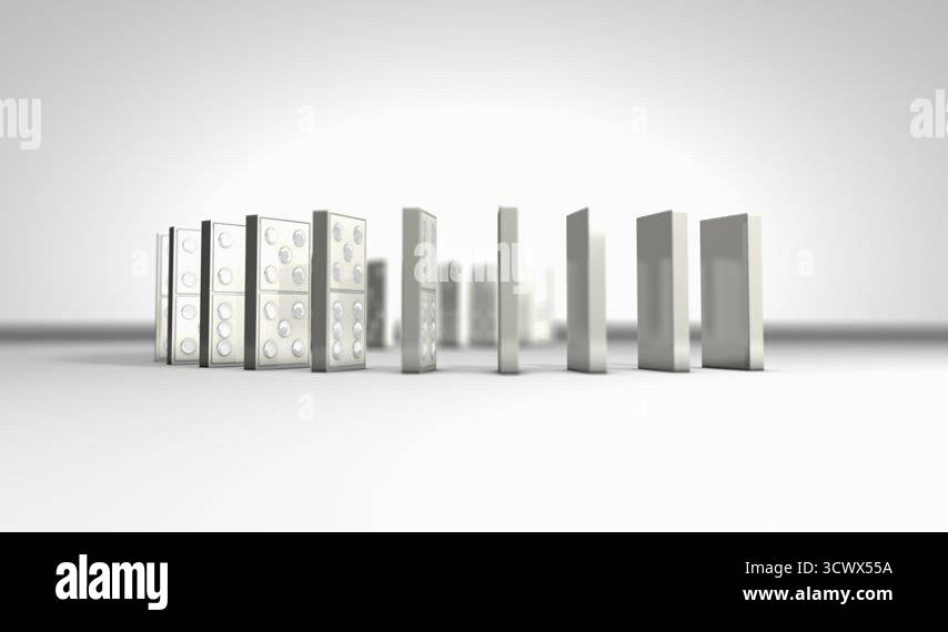 Domino chain falling effect Stock Video Footage - Alamy