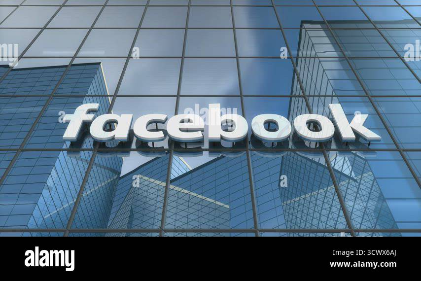 Editorial, Facebook logo on glass building Stock Video Footage - Alamy