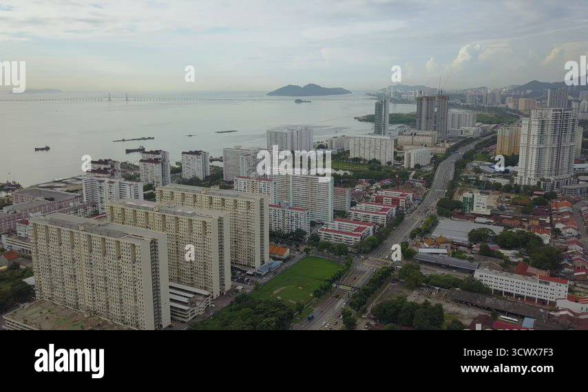 Aerial view Tun Dr Lim Chong Eu Expressway at Lebuh Macallum Stock ...