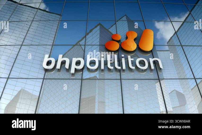 Editorial, BHP Billiton logo on glass building Stock Video Footage - Alamy