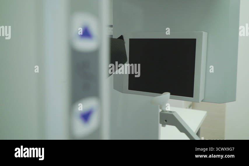 X-ray machine scanner in medical cabinet in hospital. Work place of ...