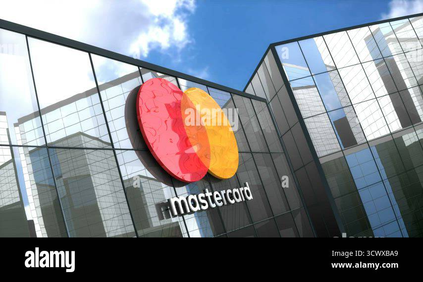 Editorial Mastercard logo on glass building Stock Video Footage - Alamy