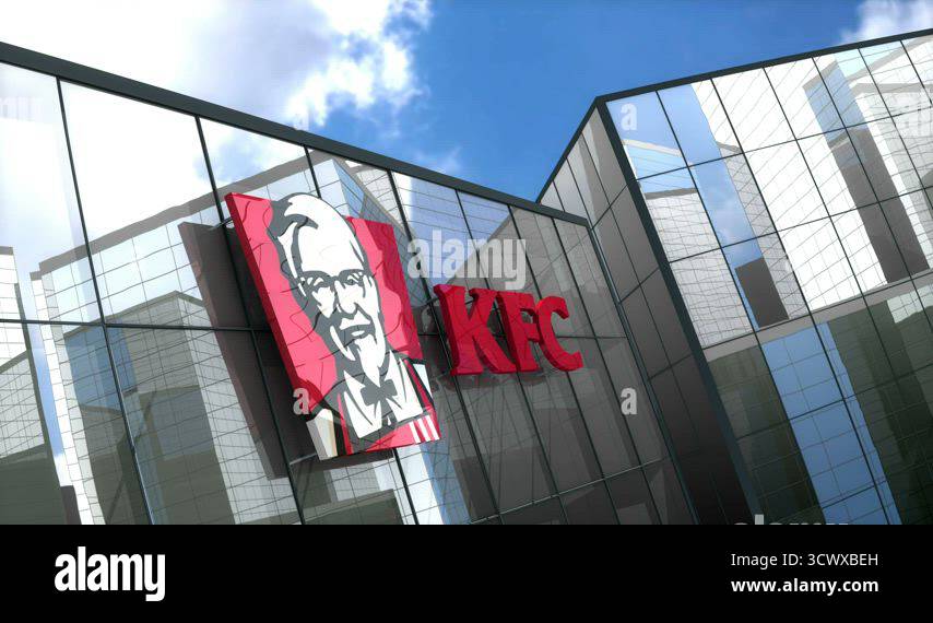 Editorial KFC logo on glass building Stock Video Footage - Alamy