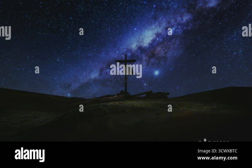 Crucifixion of Jesus Christ with thorn crown, nails, hammer and a rope ...