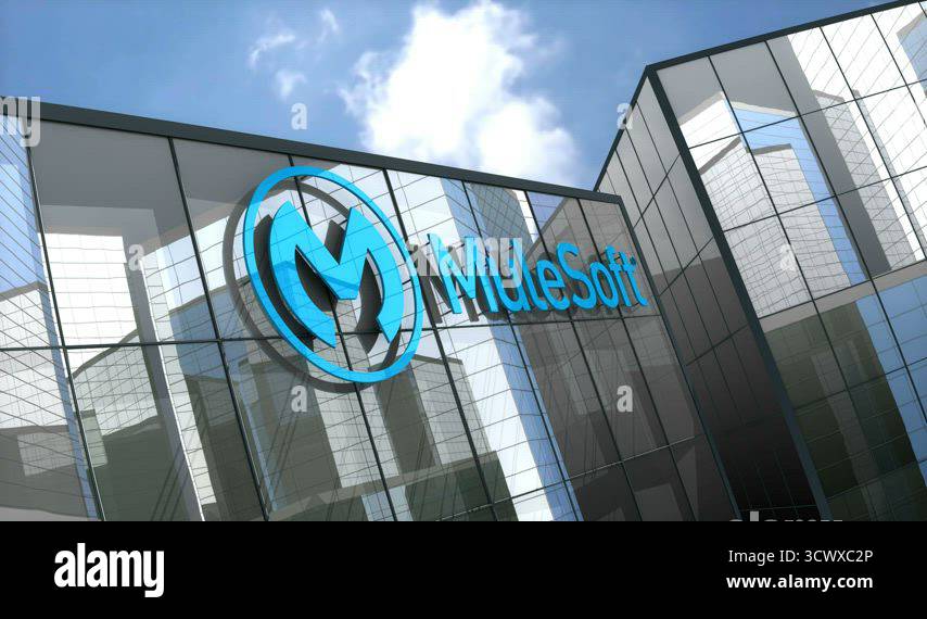 Editorial, MuleSoft Inc logo on glass building Stock Video Footage - Alamy