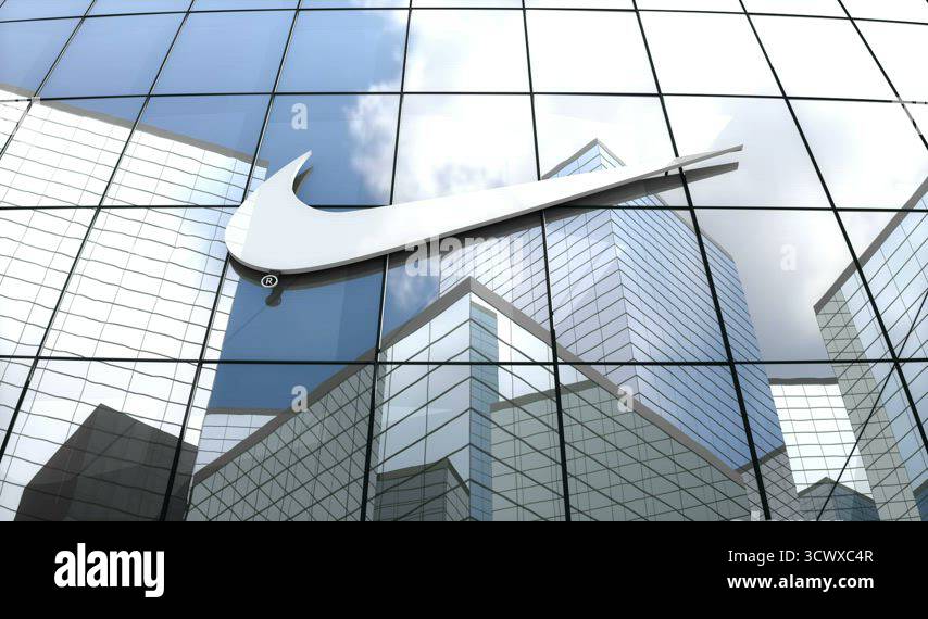 Editorial, NIKE logo on glass building Stock Video Footage - Alamy