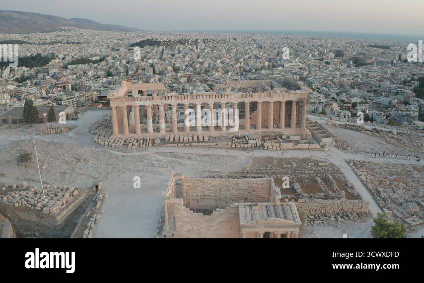Aerial track shot of the Acropolis at Athens, Greece Stock Video ...
