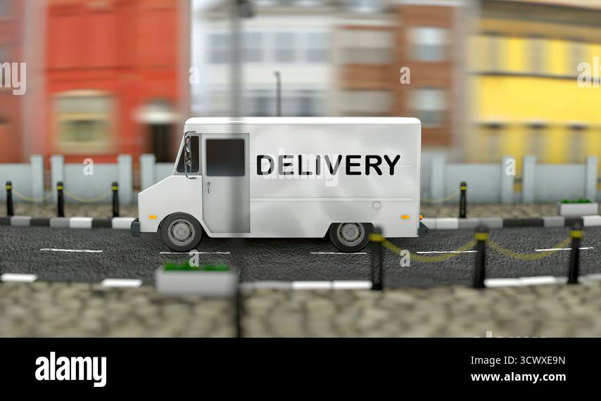Delivery service vehicle Stock Video Footage - Alamy