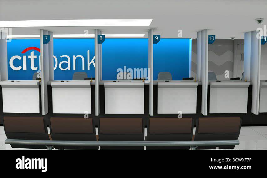 Editorial Citibank service counter Stock Video Footage - Alamy