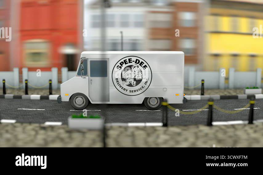 Editorial use only, Speedee delivery vehicle Stock Video Footage - Alamy