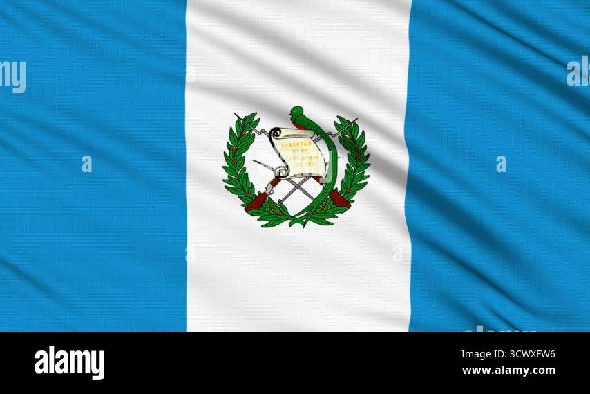Guatemalan Flag, with real structure of a fabric Stock Video Footage ...