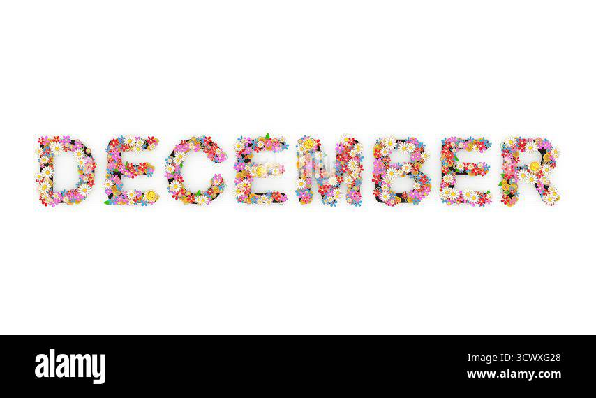 Floral calendar month text animation, December Stock Video Footage - Alamy