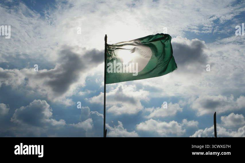 PAS flag wave with sun behind Stock Video Footage - Alamy
