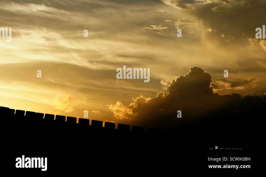 Great of Wall China over sunset, 3d animation Stock Video Footage - Alamy